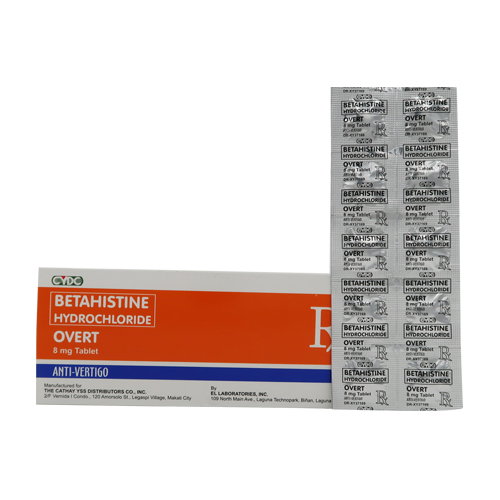 OVERT Betahistine Hydrochloride 8mg Tablet 1's price in the Philippines ...